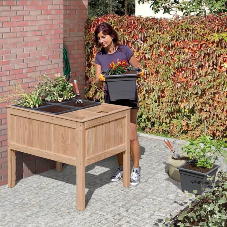 Houten kweekbak op poten – Duurzame Tuinartikelen